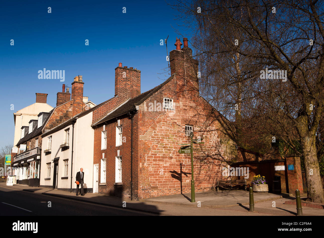 UK, England, Staffordshire, Leek, Stockwell Street, town centre houses ...
