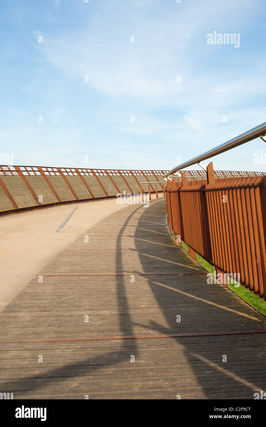 Detail take of a bent bridge for pedestrian use Stock Photo - Alamy