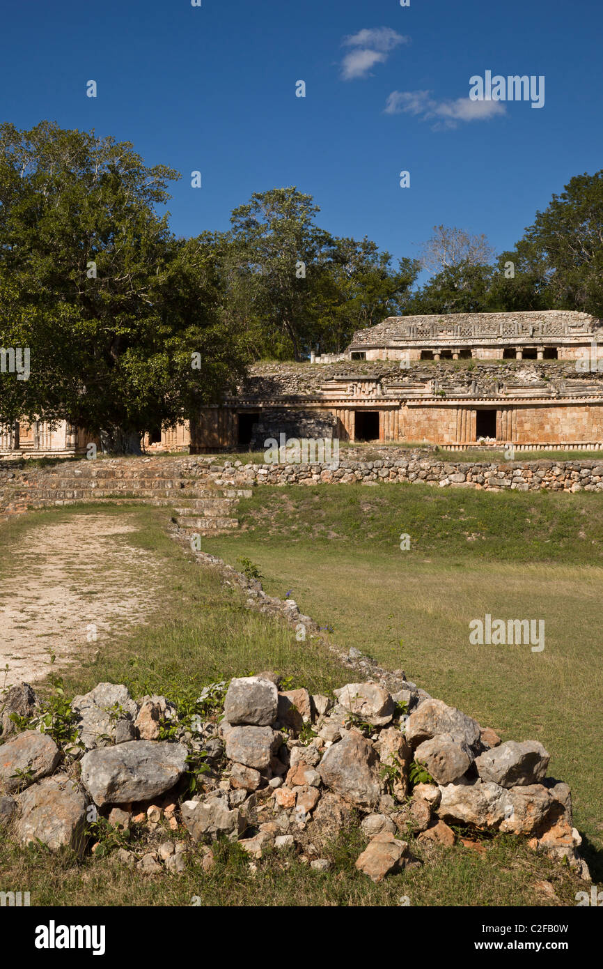 Ornate Palace (El Palacio) and sacbe at the Maya ruins of Labna along ...