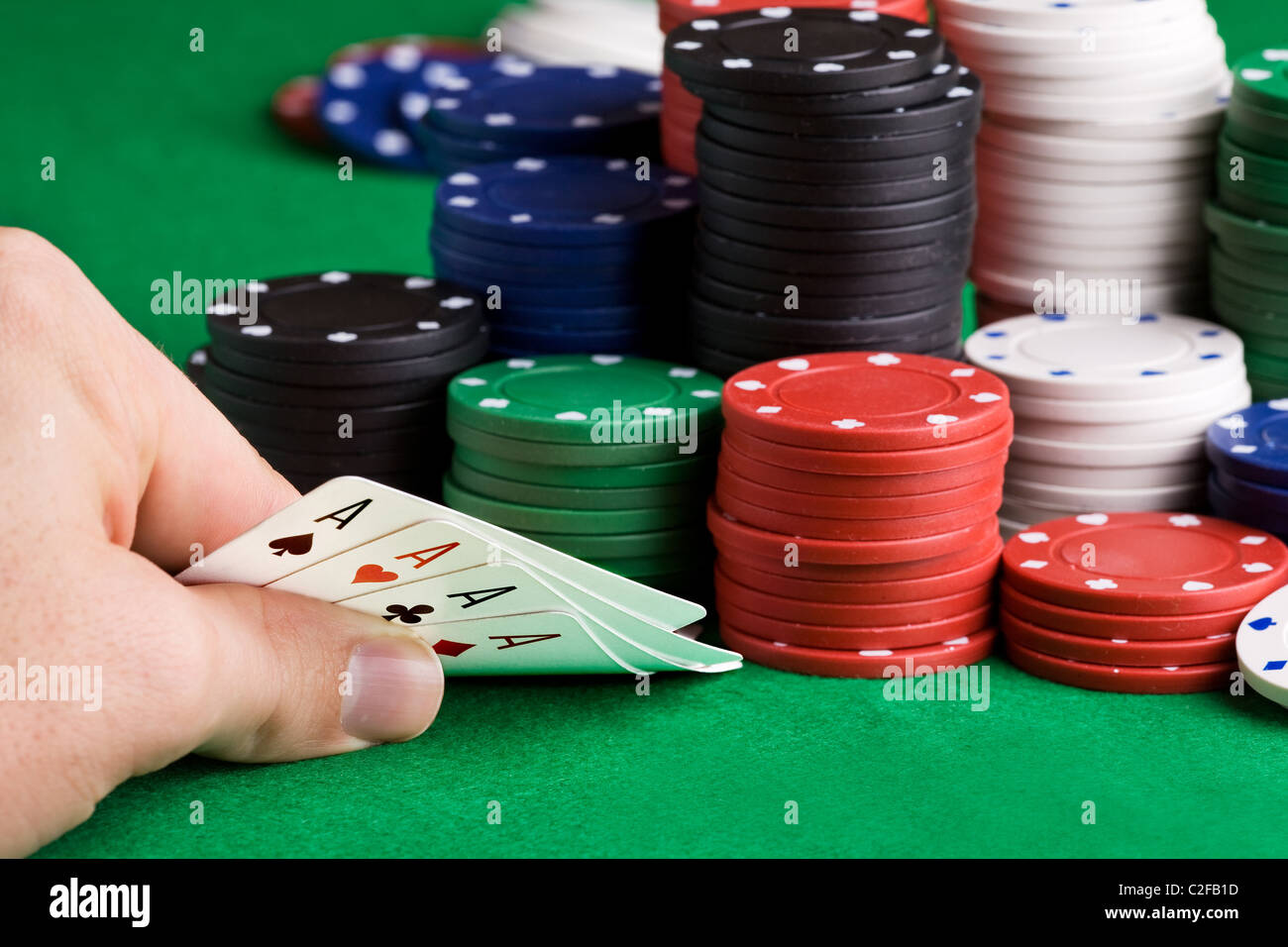 Poker hand four of kind cards hi-res stock photography and images - Alamy
