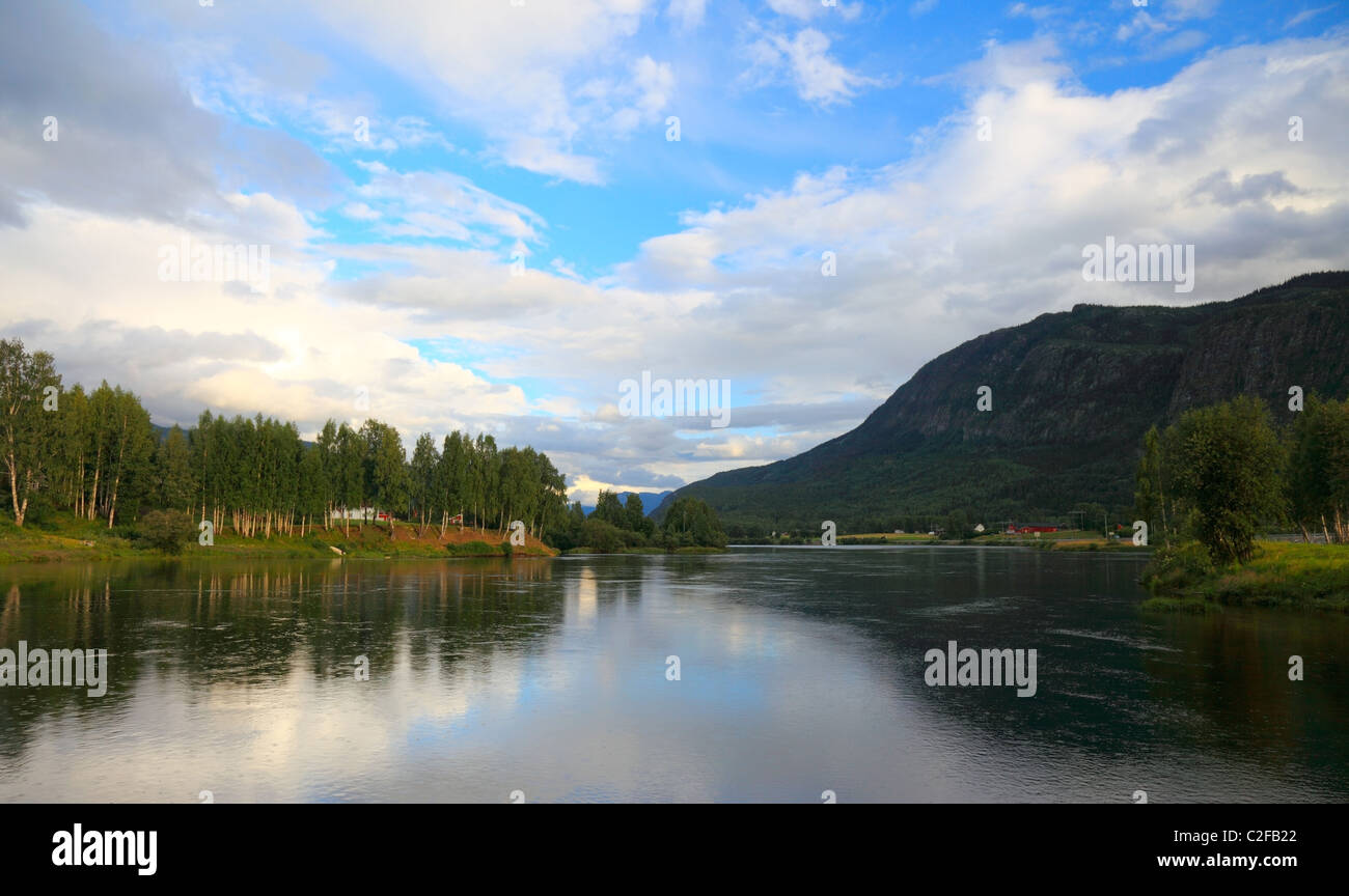 Beautiful view norwegian lake sunset hi-res stock photography and ...