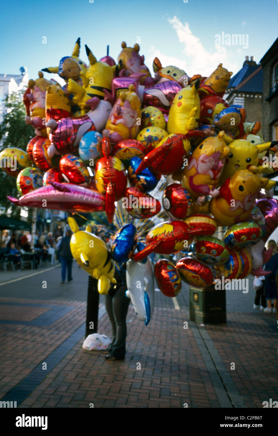 Woman Selling Helium Balloons England Stock Photo - Alamy