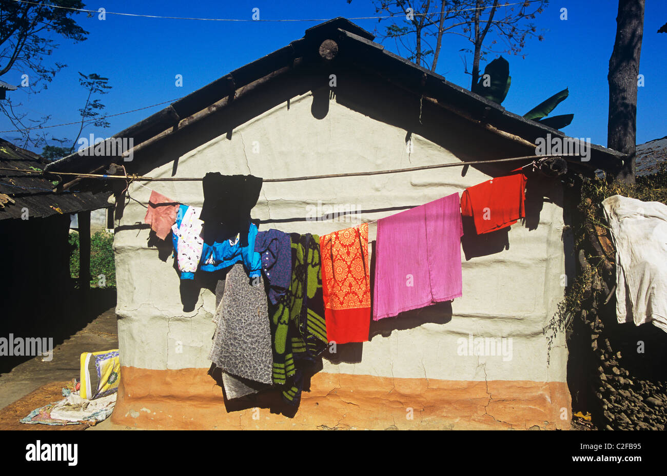 Nepal tharu house hi-res stock photography and images - Alamy