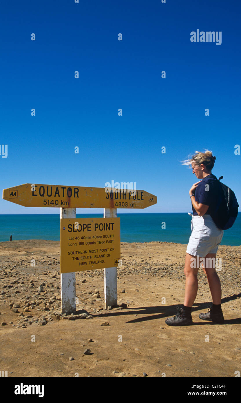 Sign slope point south island hi-res stock photography and images - Alamy