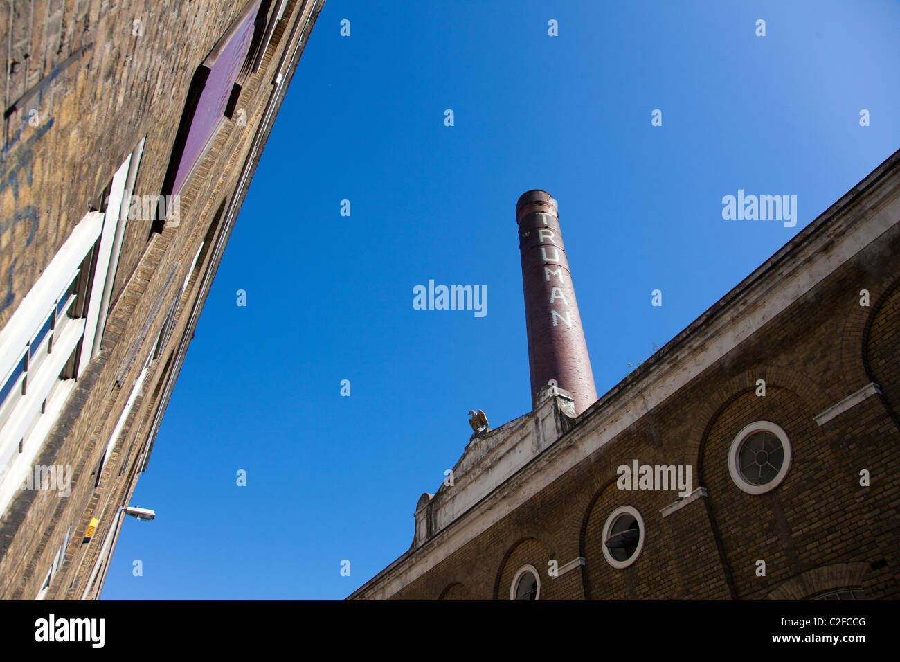 Old Truman Brewery chimney, Brick Lane, London, E1, UK Stock Photo - Alamy