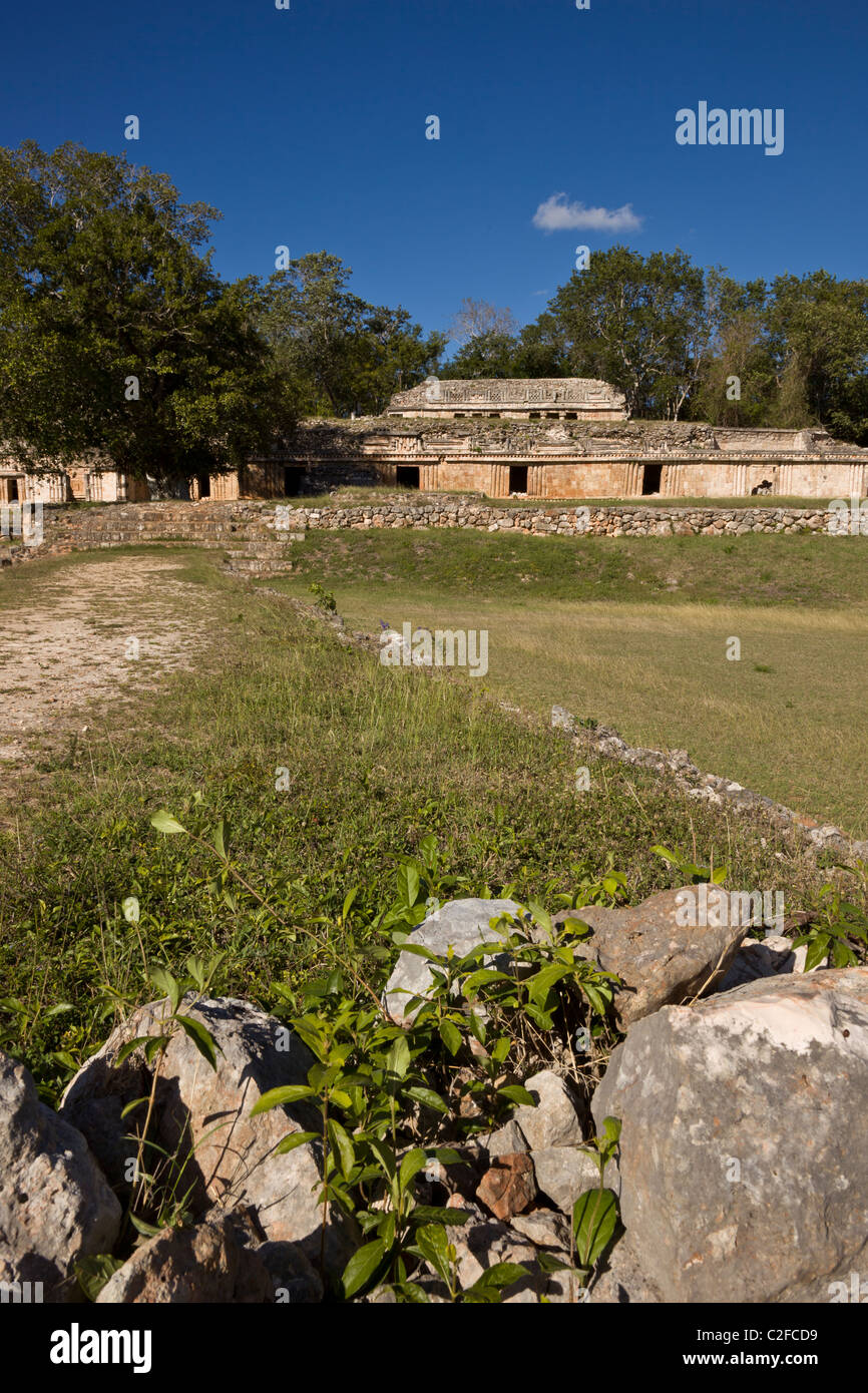 Ornate Palace (El Palacio) and sacbe at the Maya ruins of Labna along ...