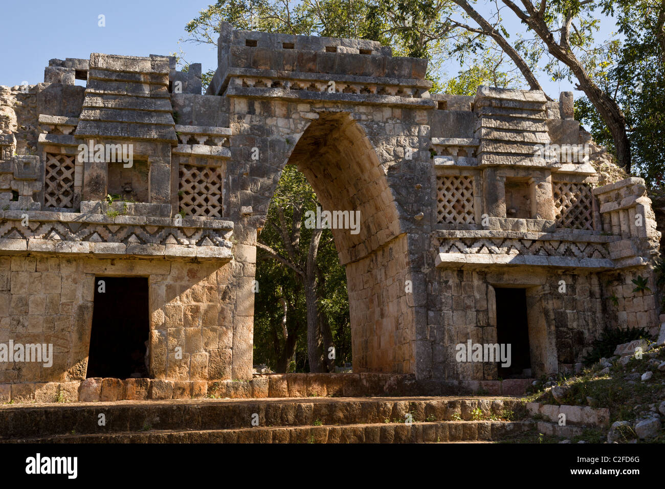 Elaborately decorated Maya arch El Arco at the Maya ruins of Labna ...