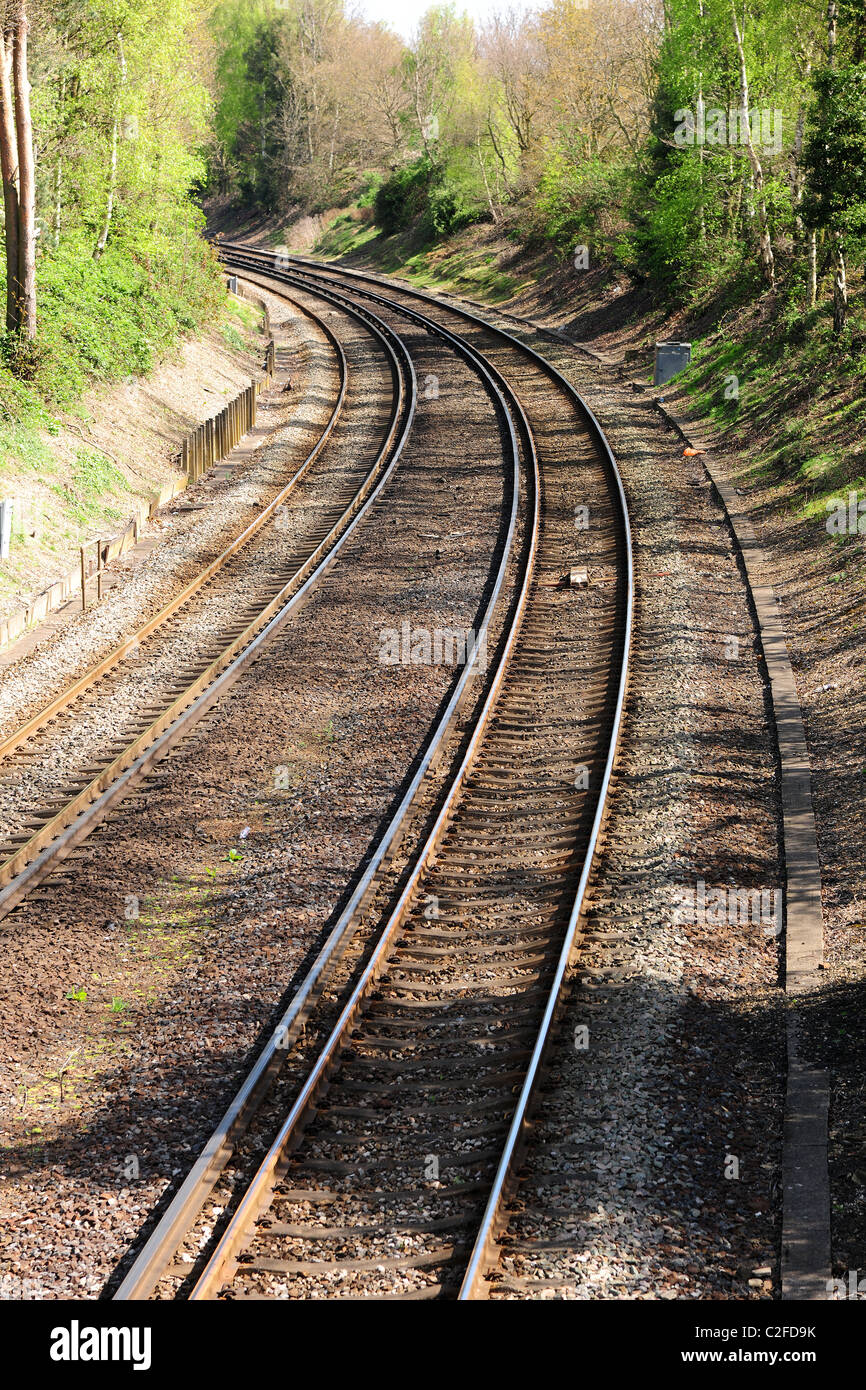 Rail lines line tracks hi-res stock photography and images - Alamy