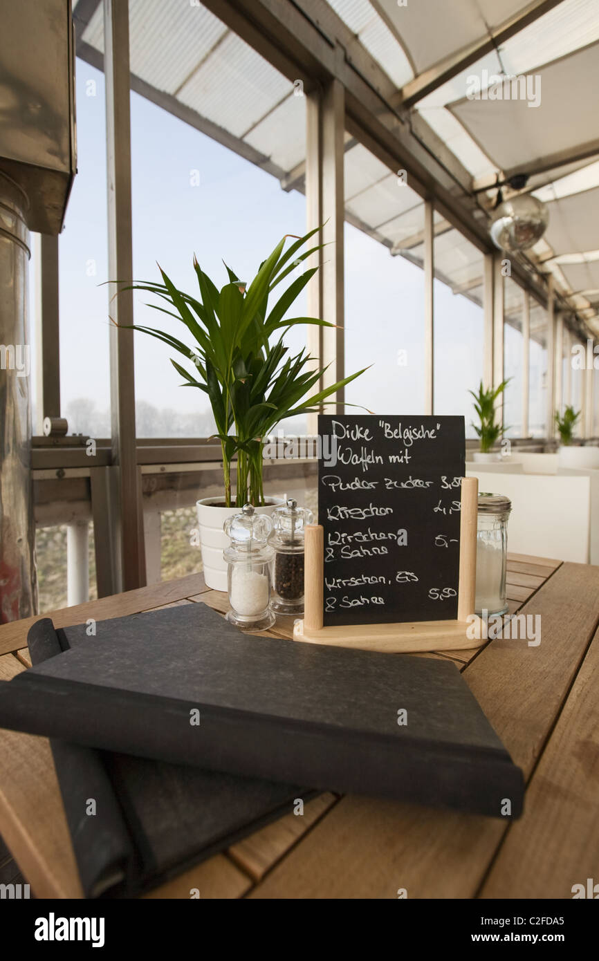 Menu on a chalkboard at a German ship restaurant Stock Photo - Alamy