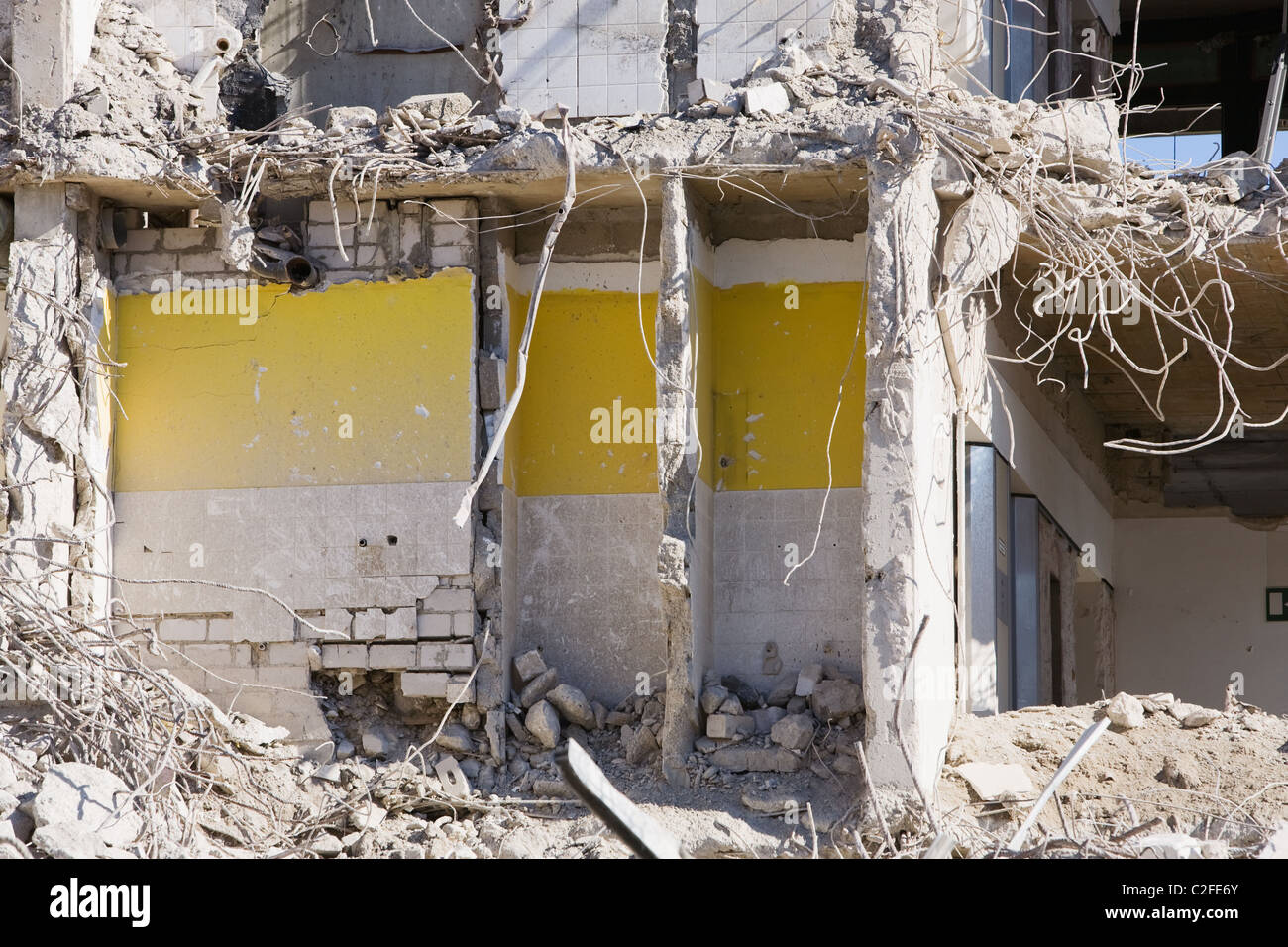 Close-up of a demolished office building Stock Photo - Alamy