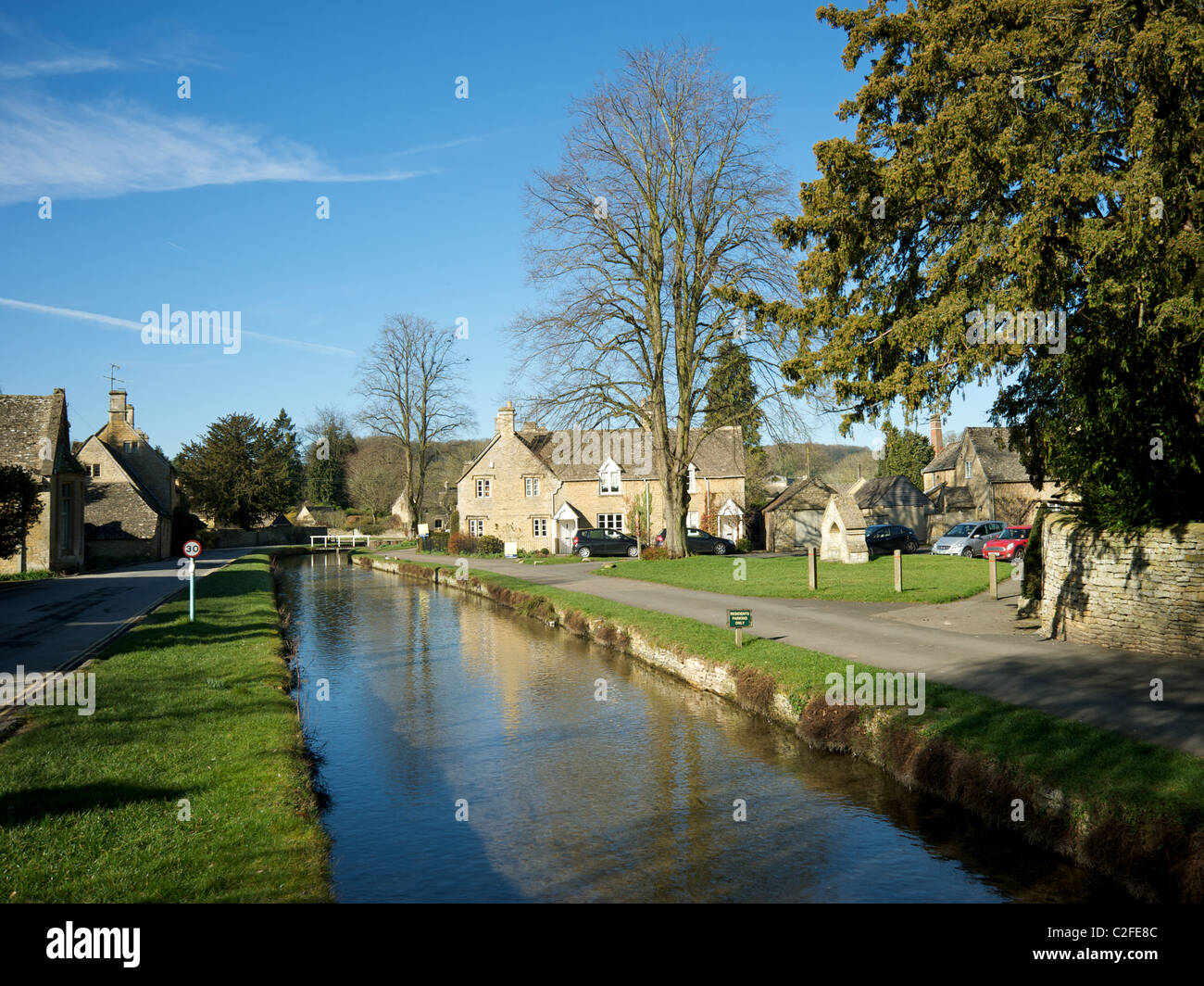 Lower Slaughter, the Cotswolds, Gloucestershire, England, UK Stock ...