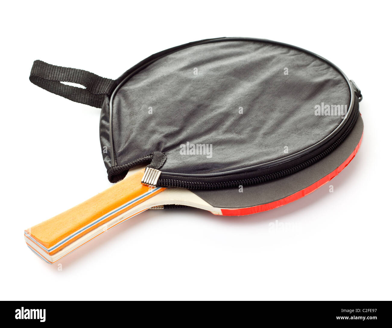 table tennis racket in cover isolated on white Stock Photo - Alamy