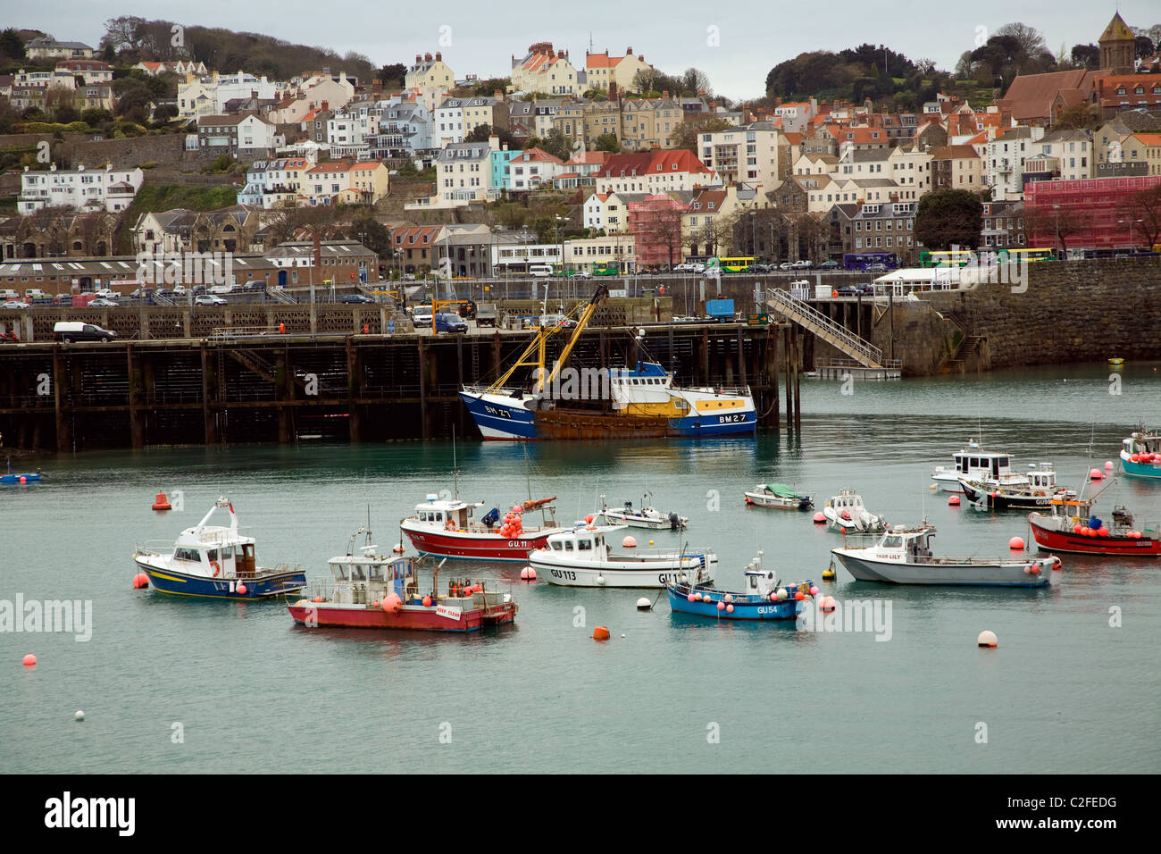 Boats harbour St Peter Port Guernsey Channel Islands Stock Photo - Alamy