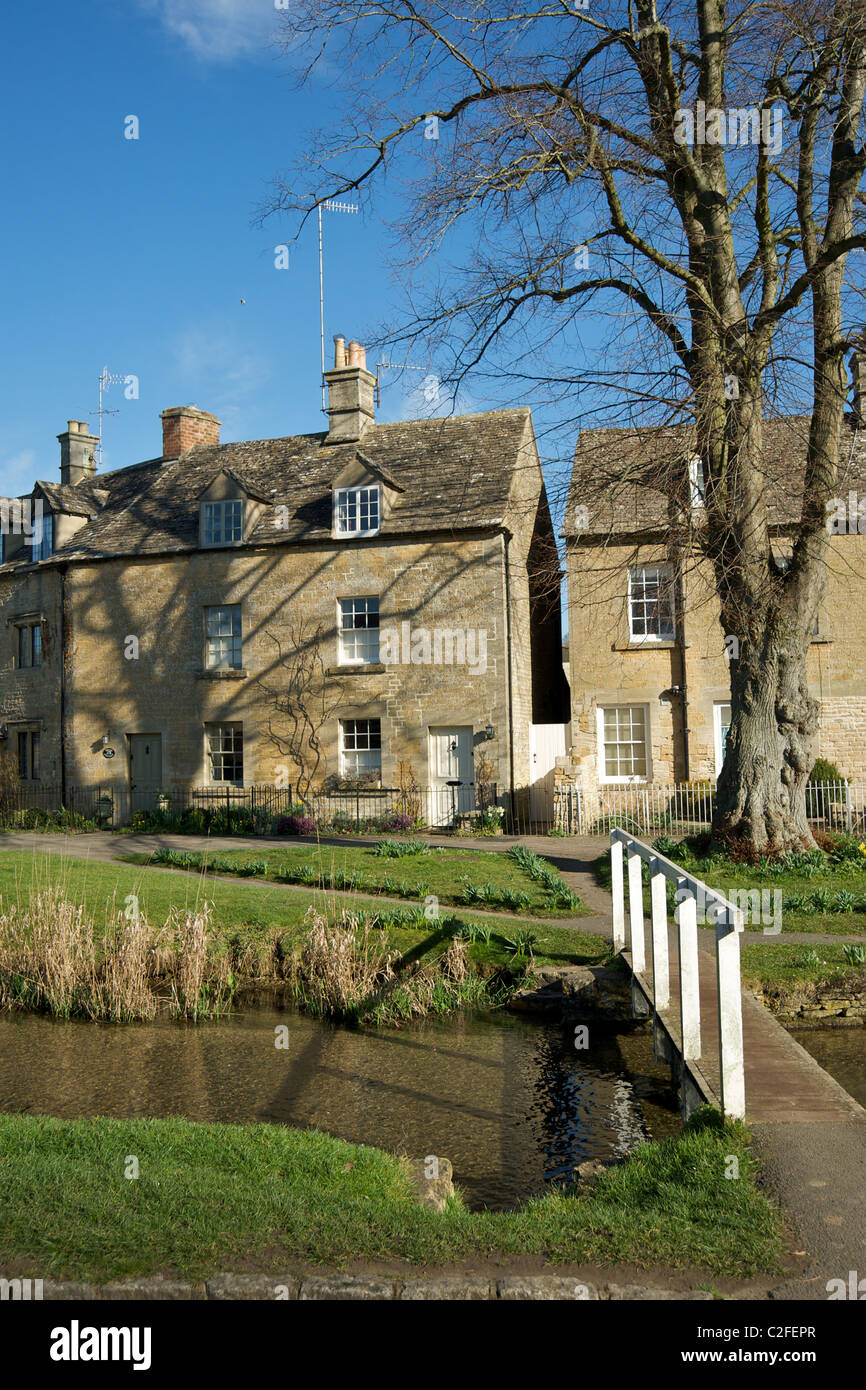 Lower Slaughter, the Cotswolds, Gloucestershire, England, UK Stock ...