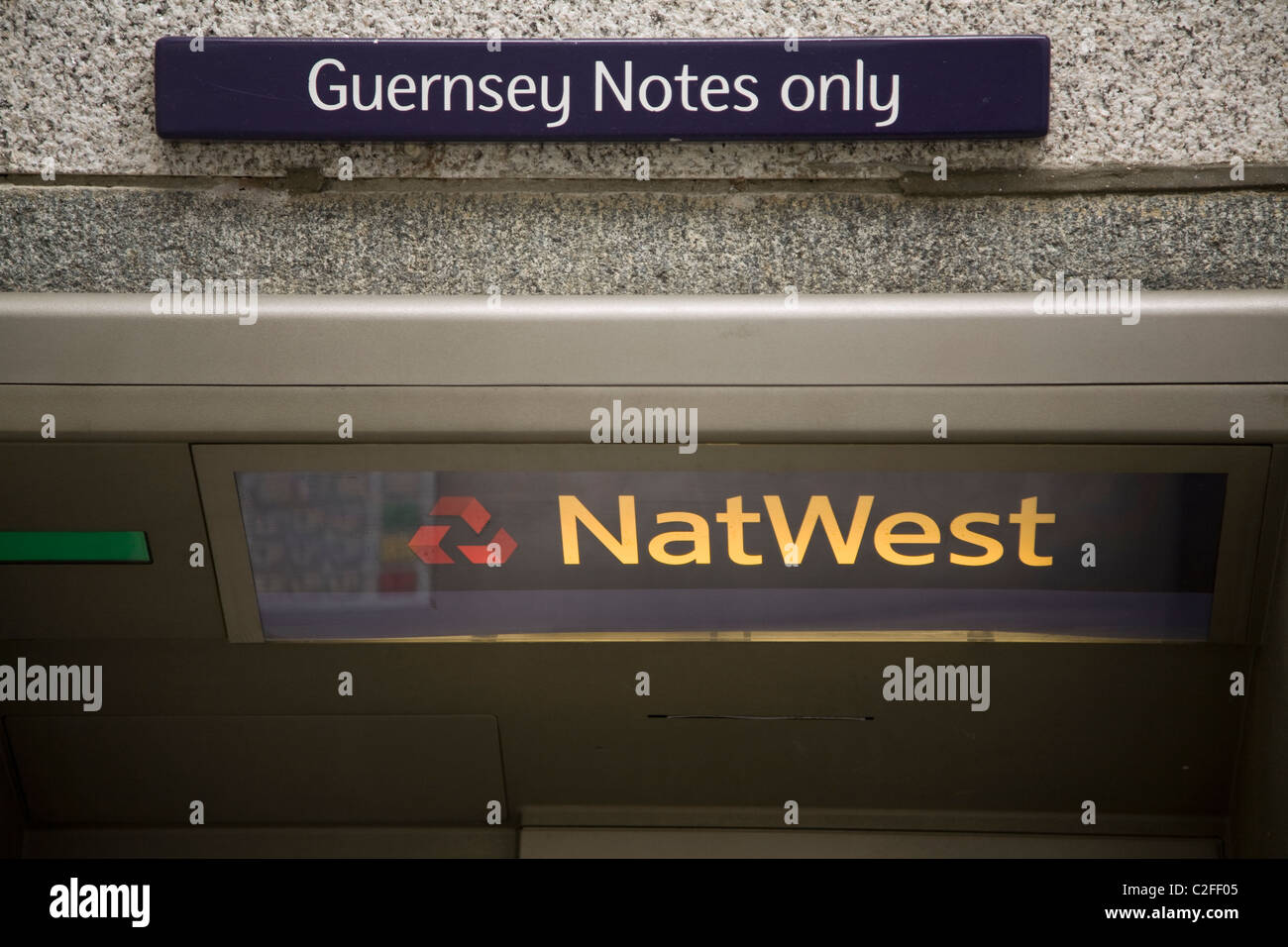 Cash point machine local currency only Guernsey, Channel islands Stock ...