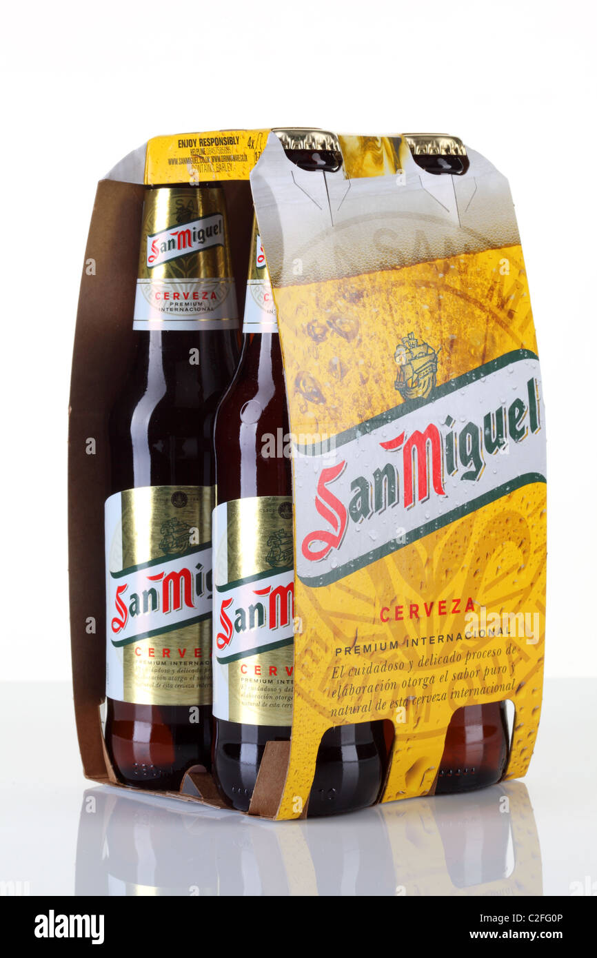 San Miguel bottle beer Spanish Stock Photo - Alamy