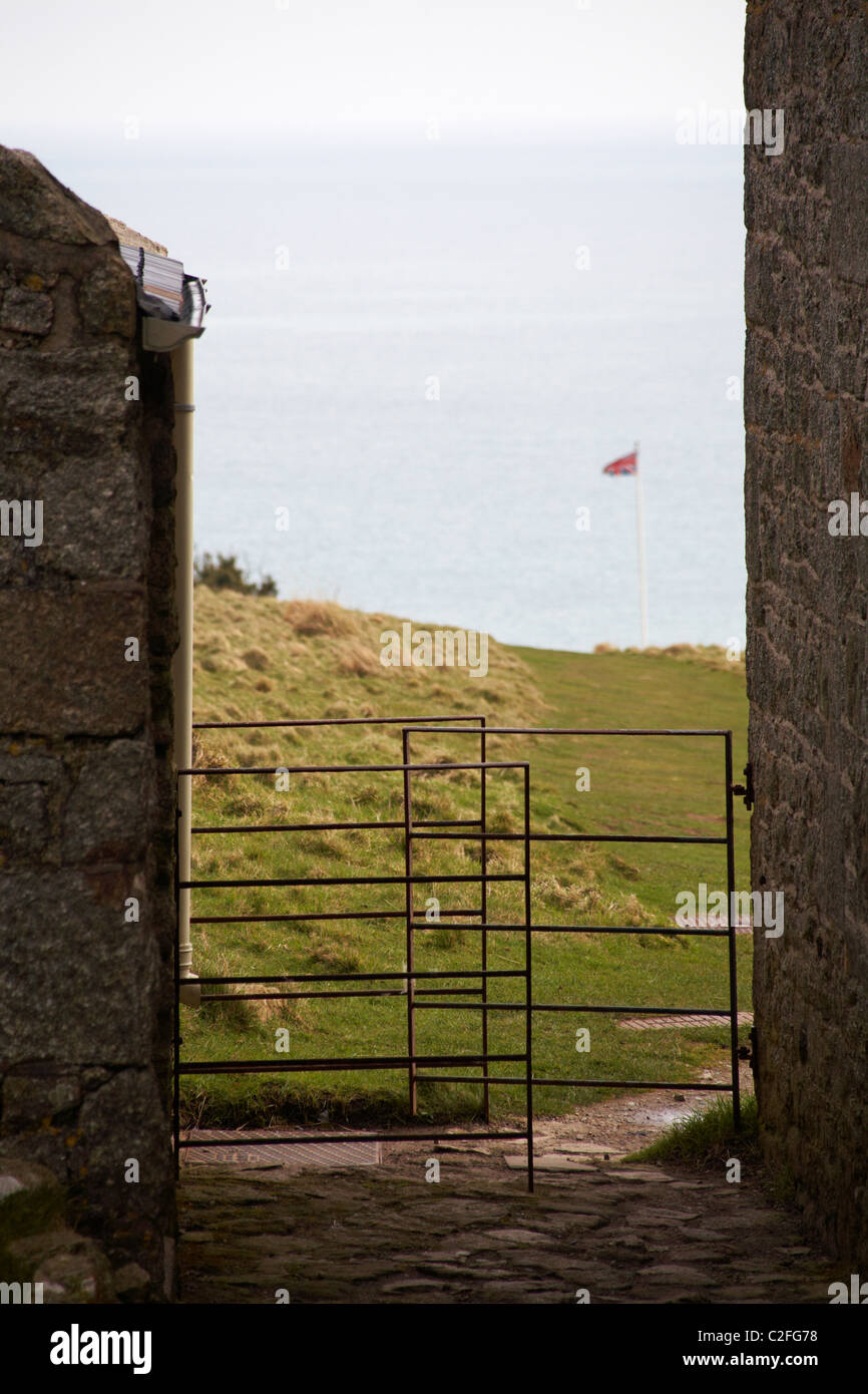 Kissing gate by the Marisco Tavern on Lundy Island, Devon, England UK ...