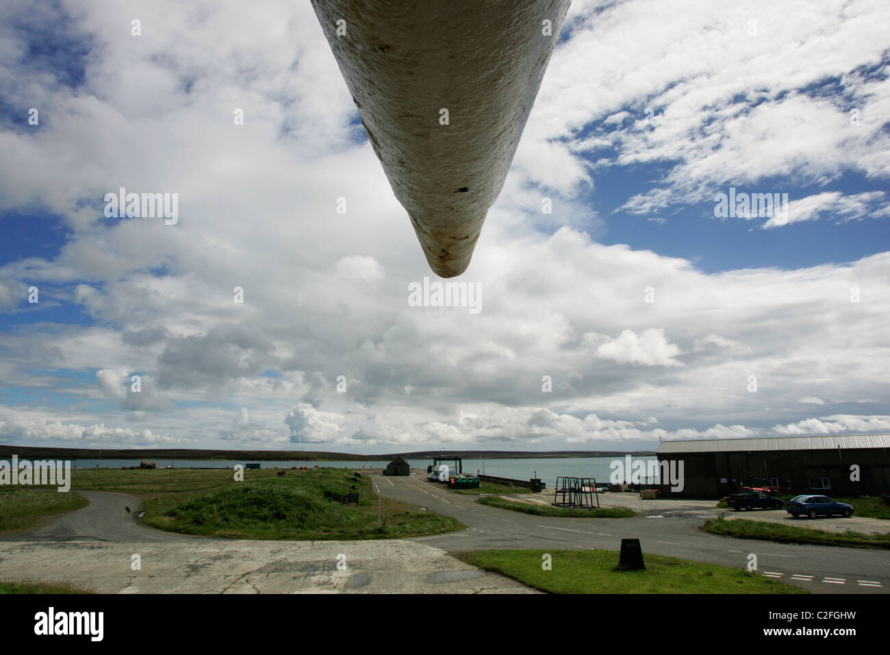 One of the naval guns on display at Lyness Naval Museum on the Island ...