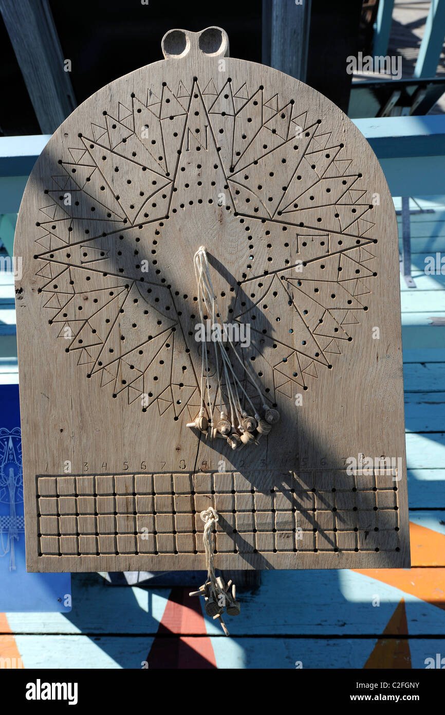 Traverse board used to record direction & speed of ship during four ...