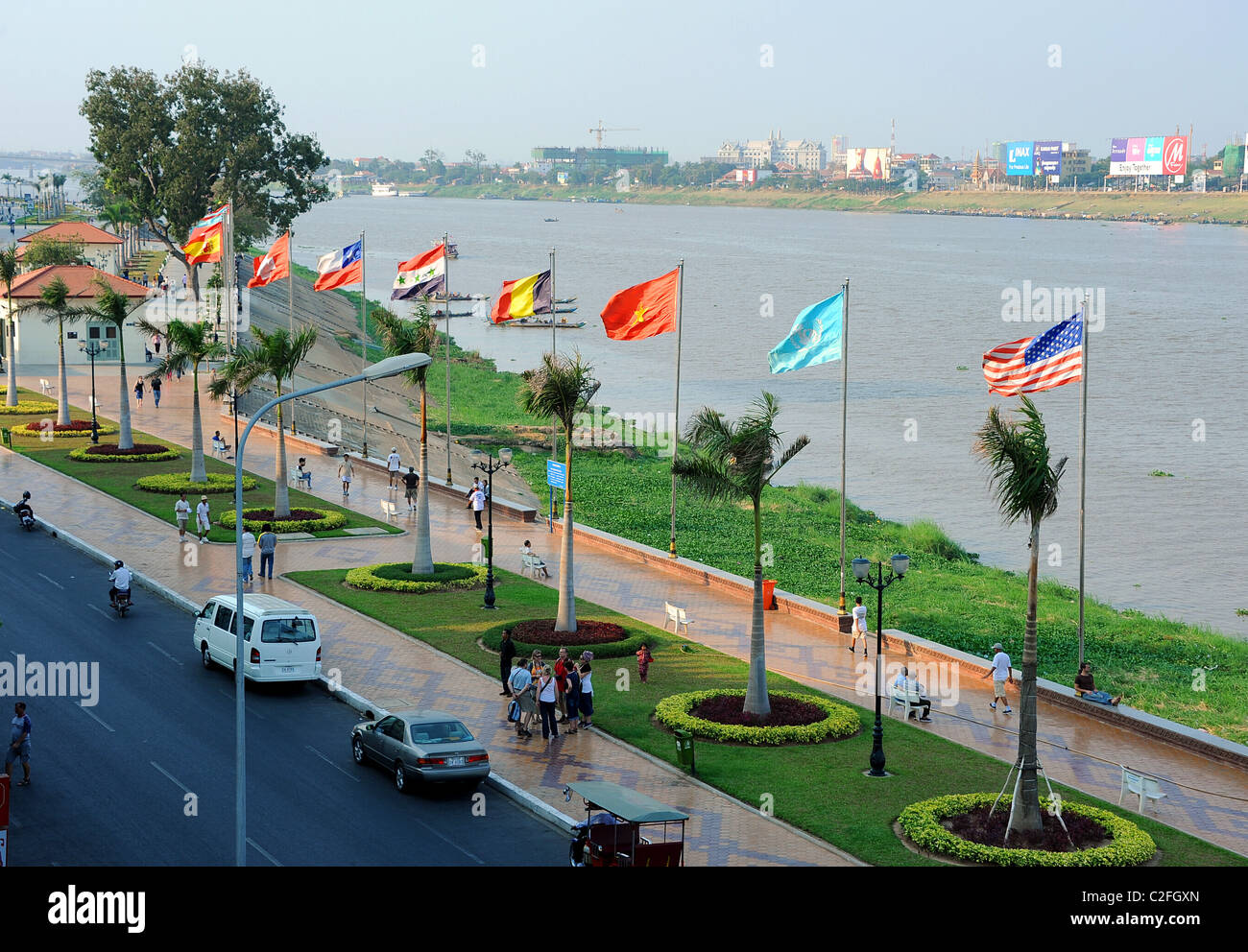 Waterfront view from The Foreign Correspondent's Club (FCC) in Phnom ...