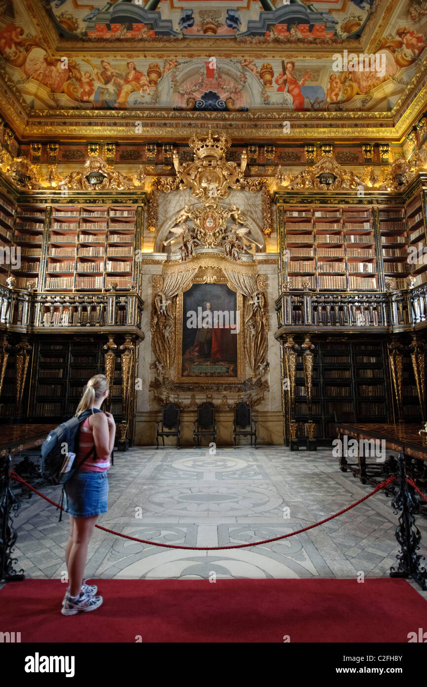 Coimbra University's 18th century baroque library Biblioteca Joanina in ...