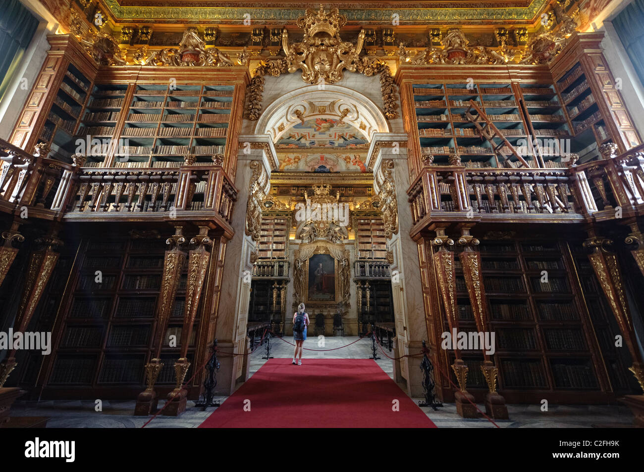 Coimbra University's 18th century baroque library Biblioteca Joanina in ...