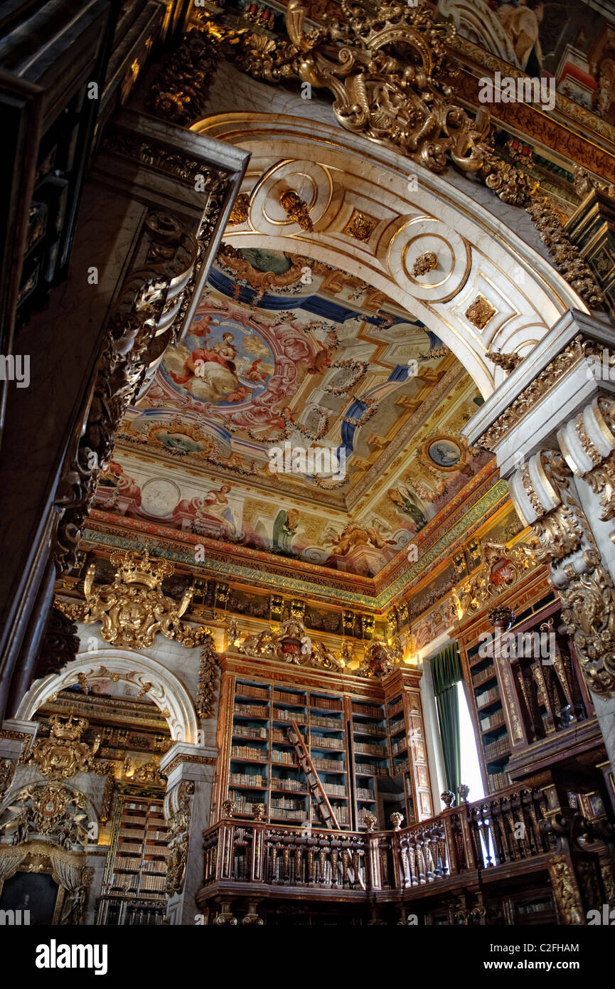 Coimbra University's 18th century baroque library Biblioteca Joanina in ...