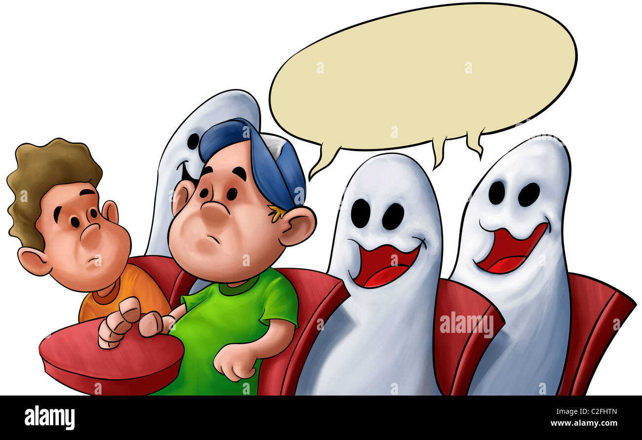 student in a classroom with a lot of ghosts Stock Photo - Alamy