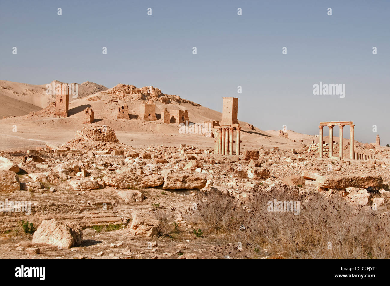 Valley of Tower Tomb Tombs 2 Cent Palmyra Syria Syrian Stock Photo - Alamy