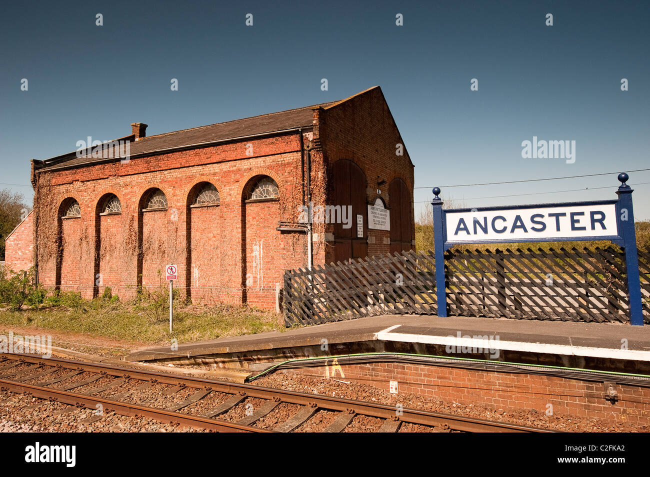 Old goods shed at Ancaster Station Lincolnshire Stock Photo - Alamy