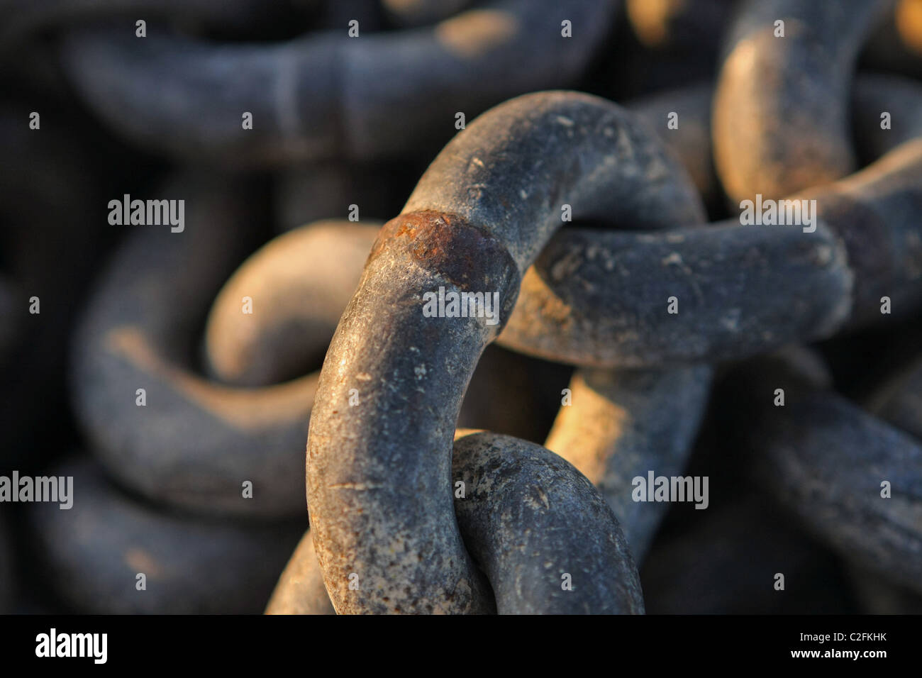 Rusty metal link chain in hi-res stock photography and images - Alamy