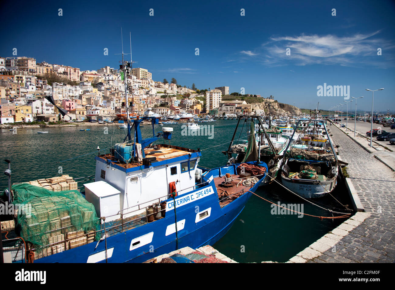 Fishing boats in Sciacca harbour Sicily, Italy Stock Photo - Alamy