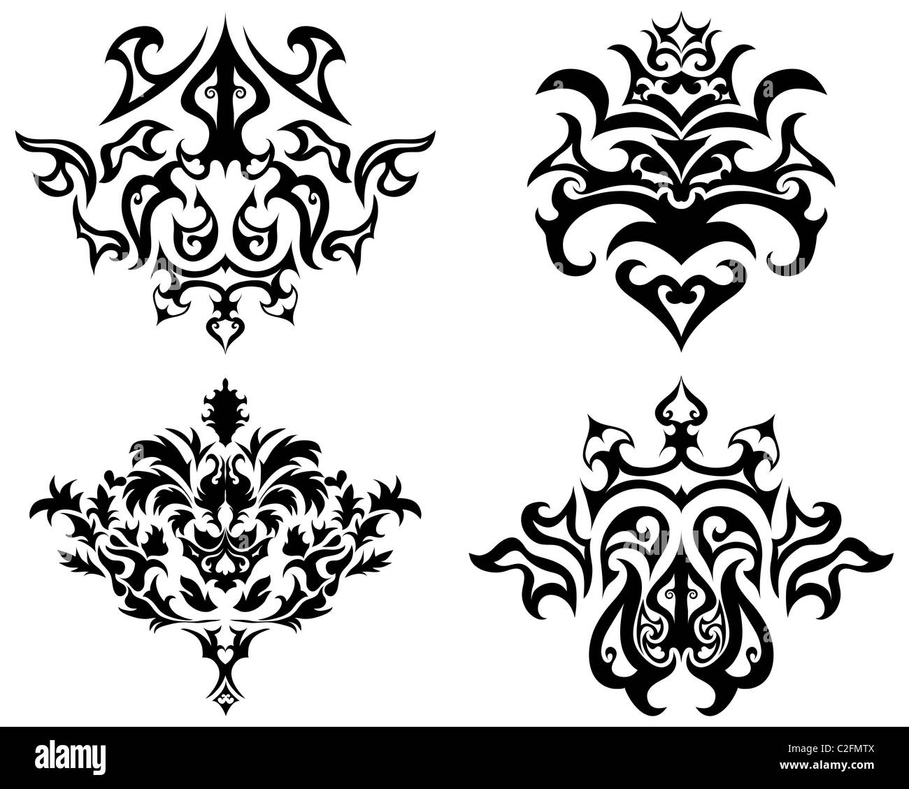 Abstract gothic emblem set for design use Stock Photo - Alamy