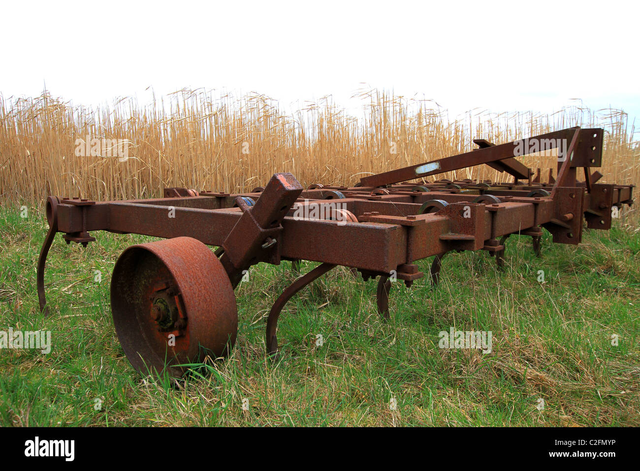 Old farm equipment, rusting, gateway, stop illegal entry, into a field ...