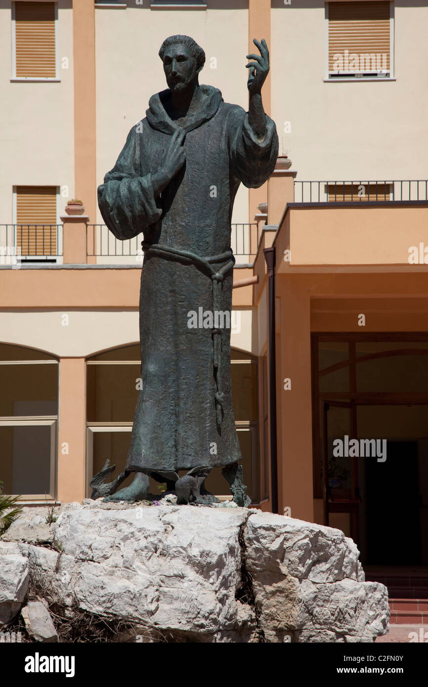 Statue of monk outside Palermo Sicily Italy Stock Photo - Alamy