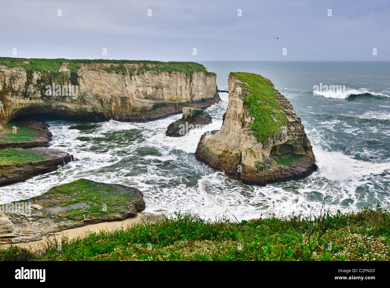 Dramatic view of Shark Fin Cove Stock Photo - Alamy