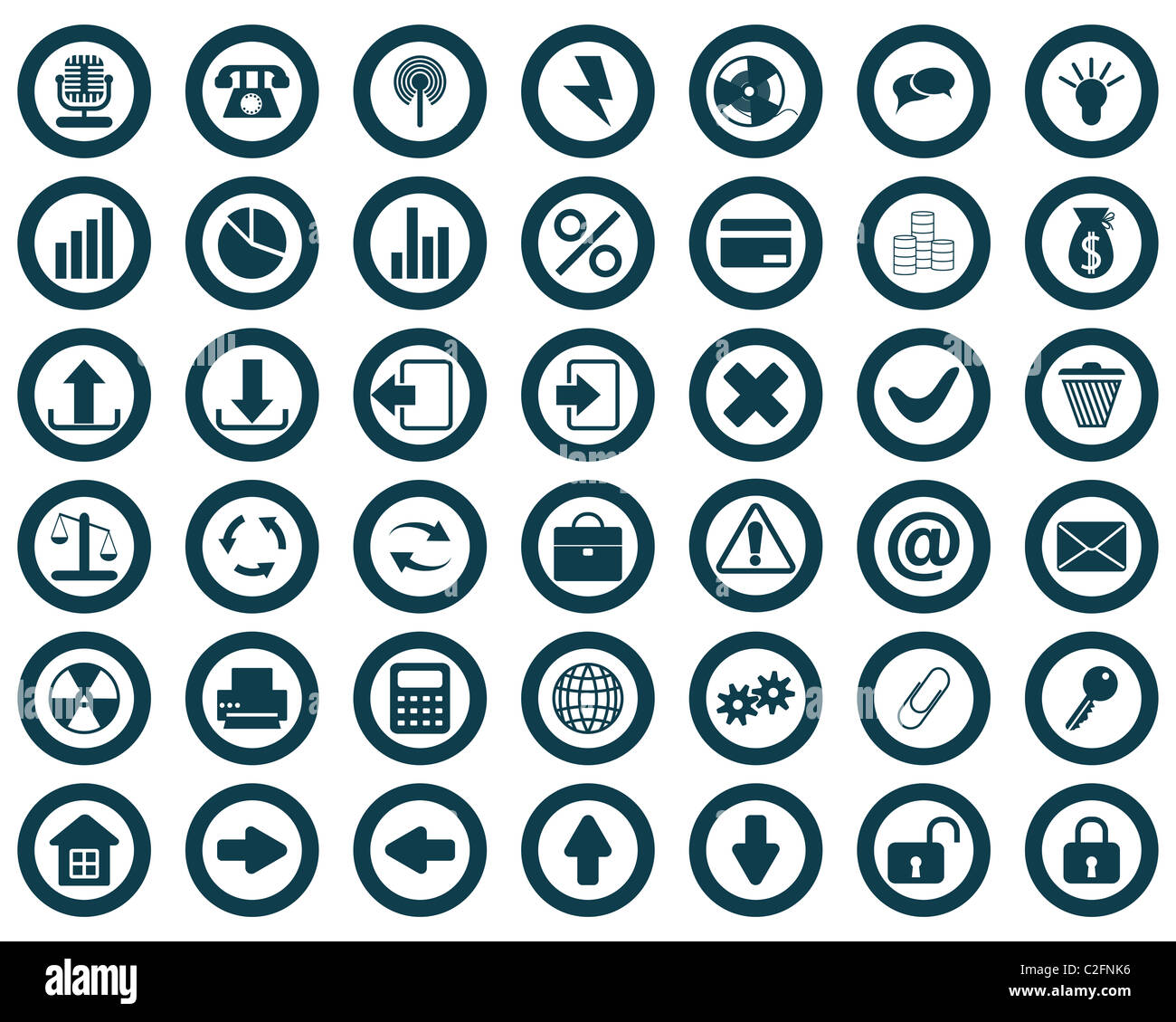 Collection of different icons for using in web design Stock Photo - Alamy