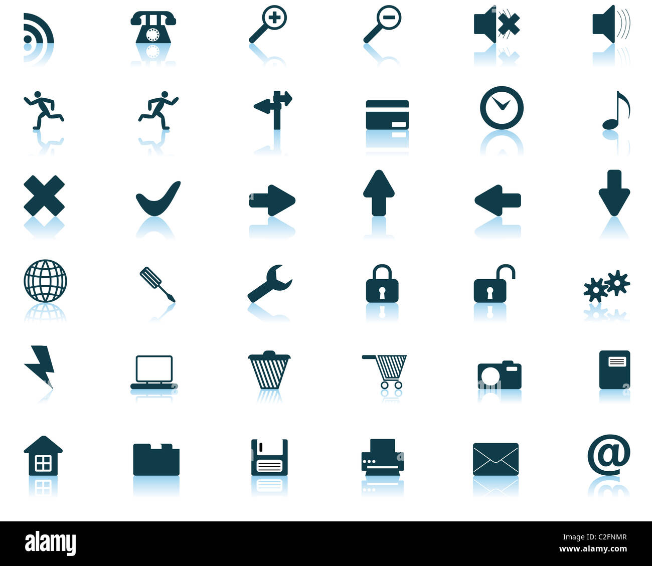 Collection of different icons for using in web design Stock Photo - Alamy
