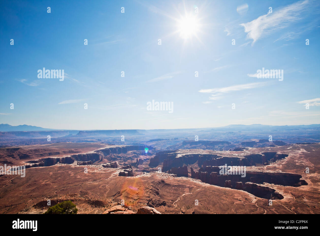 Looking out over the White Rim area of Canyonlands National Park, Utah ...