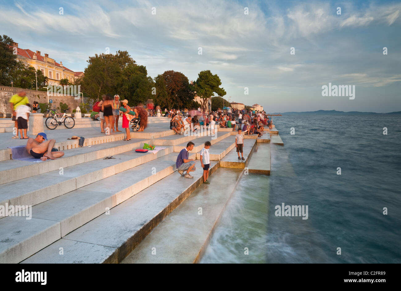 Sea organ in sunset, Zadar, Dalmatia, Croatia Stock Photo - Alamy