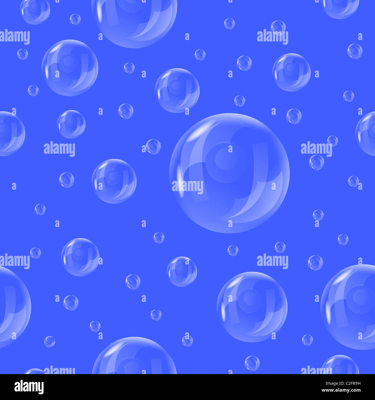 seamless wallpaper of the realistic bubbles against blue sky Stock ...