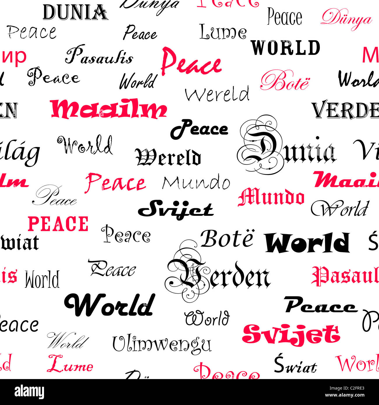 Peace . Seamless wallpaper with the word peace in different languages ...