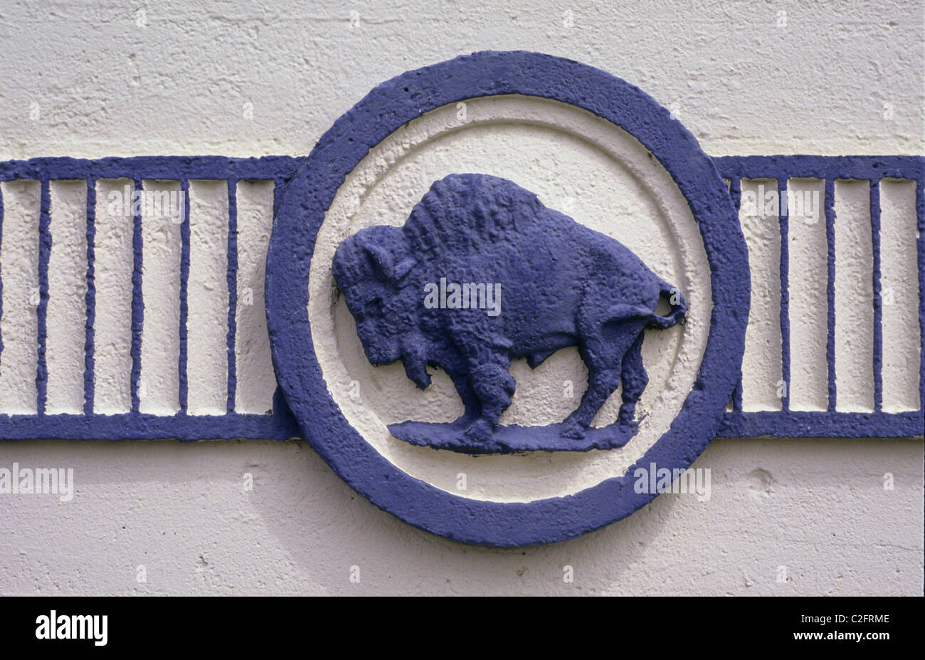 Buffalo detail. Art Deco bas-relief at Fair Park. Site of the 1936 ...