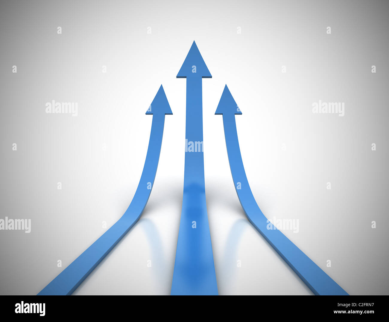 Three rising blue arrows Stock Photo - Alamy