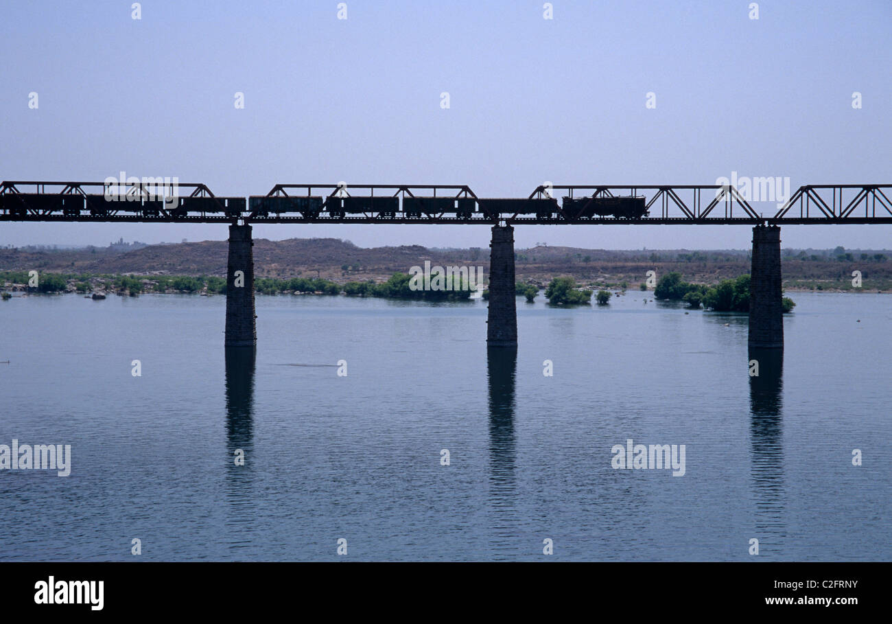 Train On Bridge India Stock Photo - Alamy