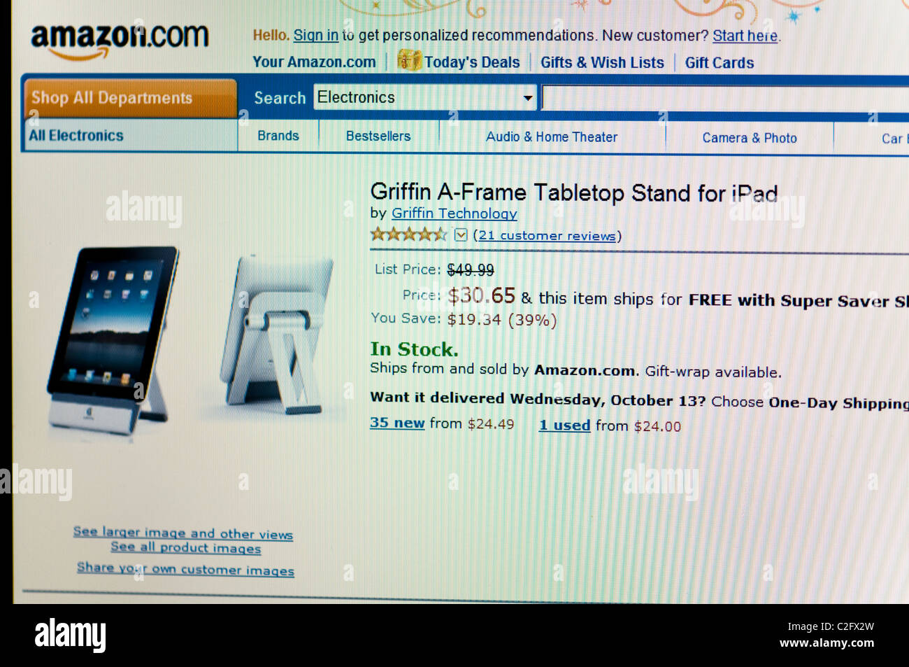 Amazon website screenshot Stock Photo - Alamy