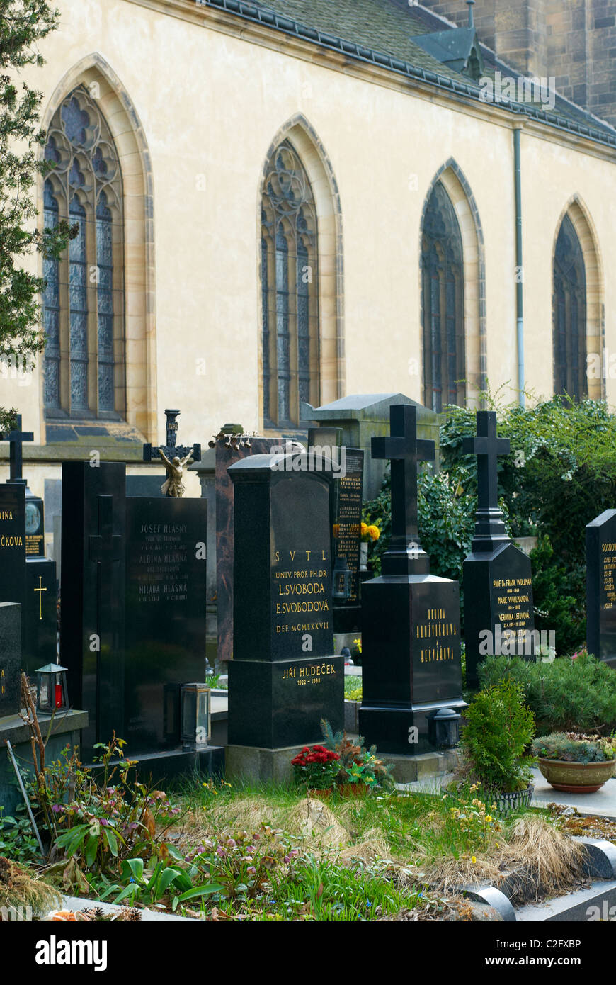 Vysehrad, Slavin, National cemetery, Prague, Czech Republic Stock Photo ...