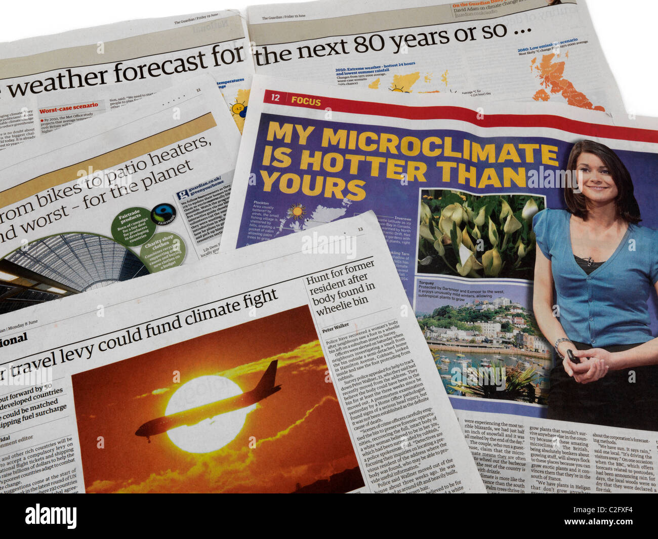 A Selection Of Newspapers Headlines On The Subject Of Global Warming ...