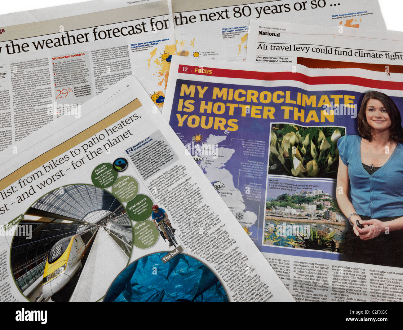A Selection Of Newspapers Headlines On The Subject Of Global Warming ...