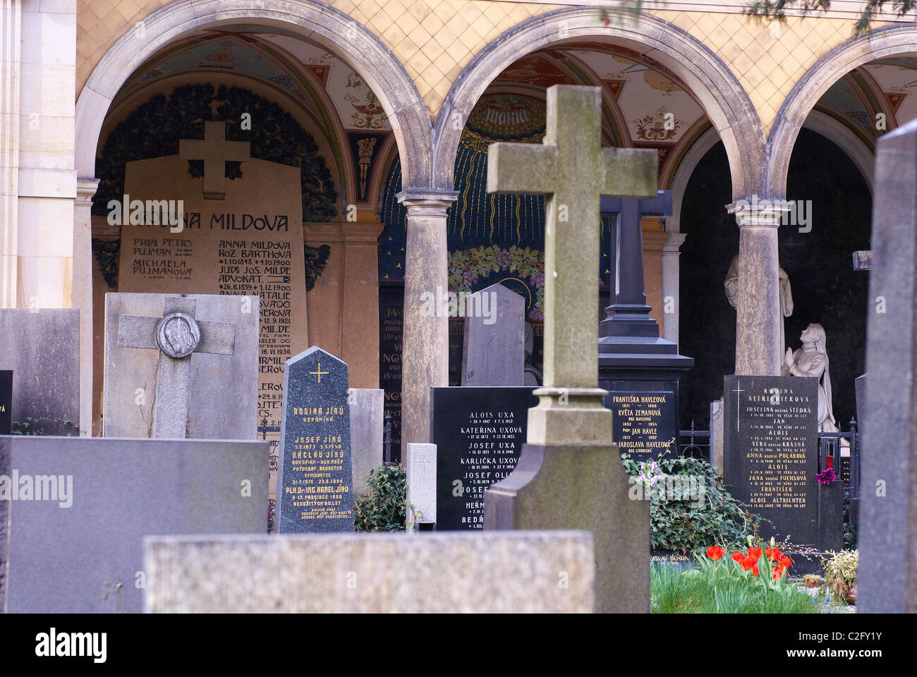 Vysehrad, Slavin, National cemetery, Prague, Czech Republic Stock Photo ...